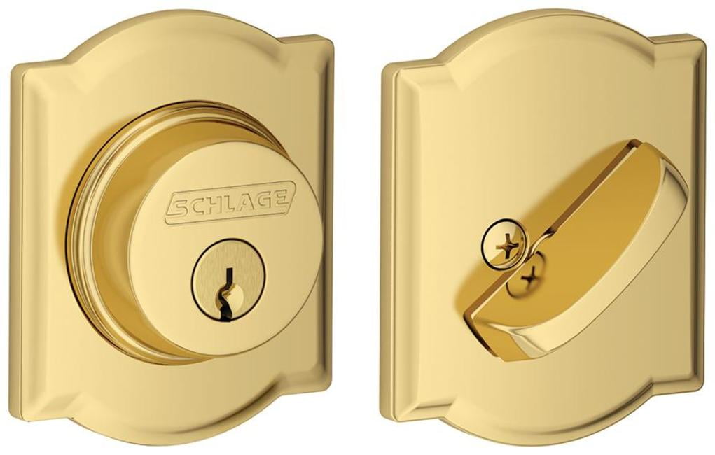 Schlage B60CAM505 Series Deadbolt Camelot Rose Single Cylinder Deadbolt ...