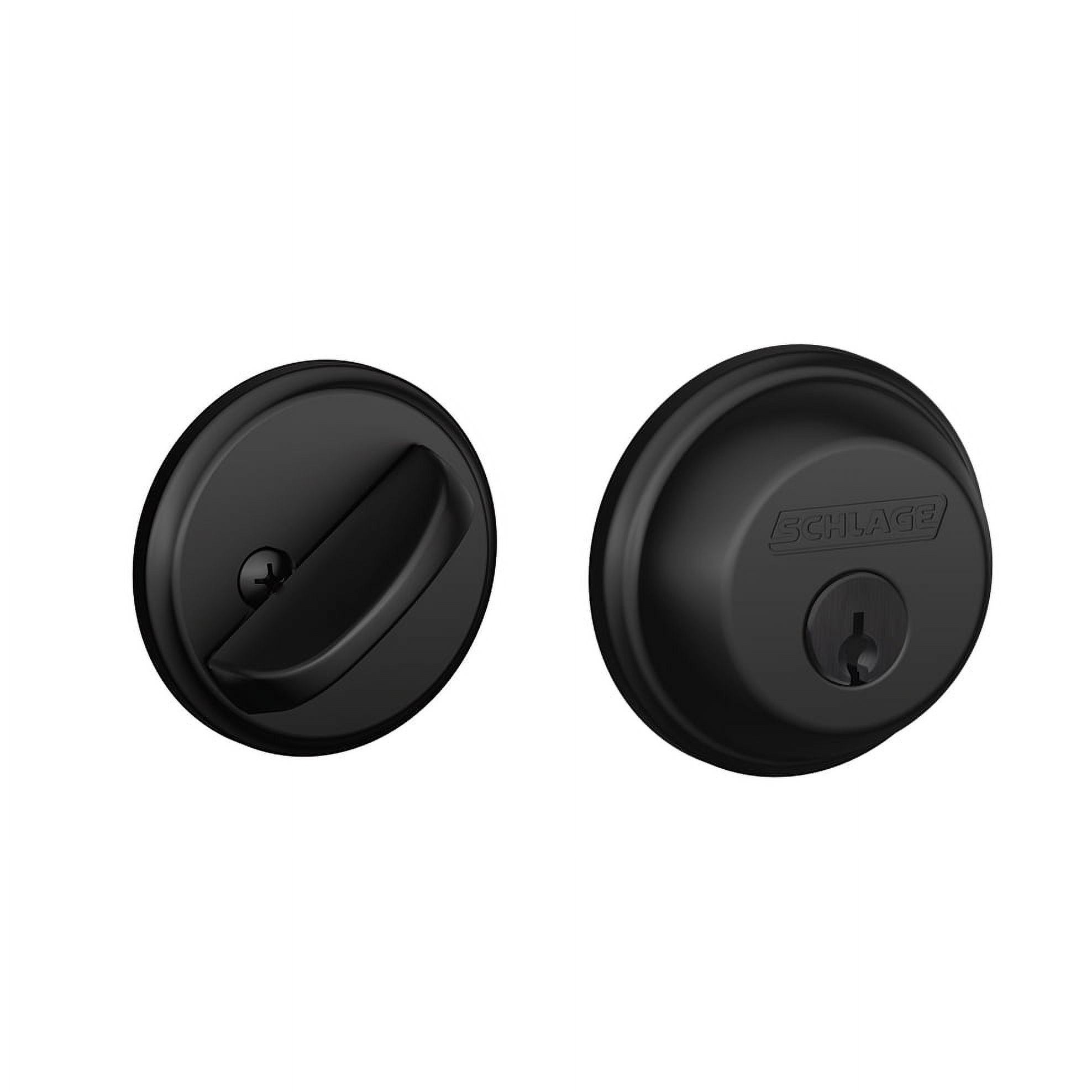 Schlage B60V 622 Matte Black Single Cylinder Deadbolt - Walmart.com