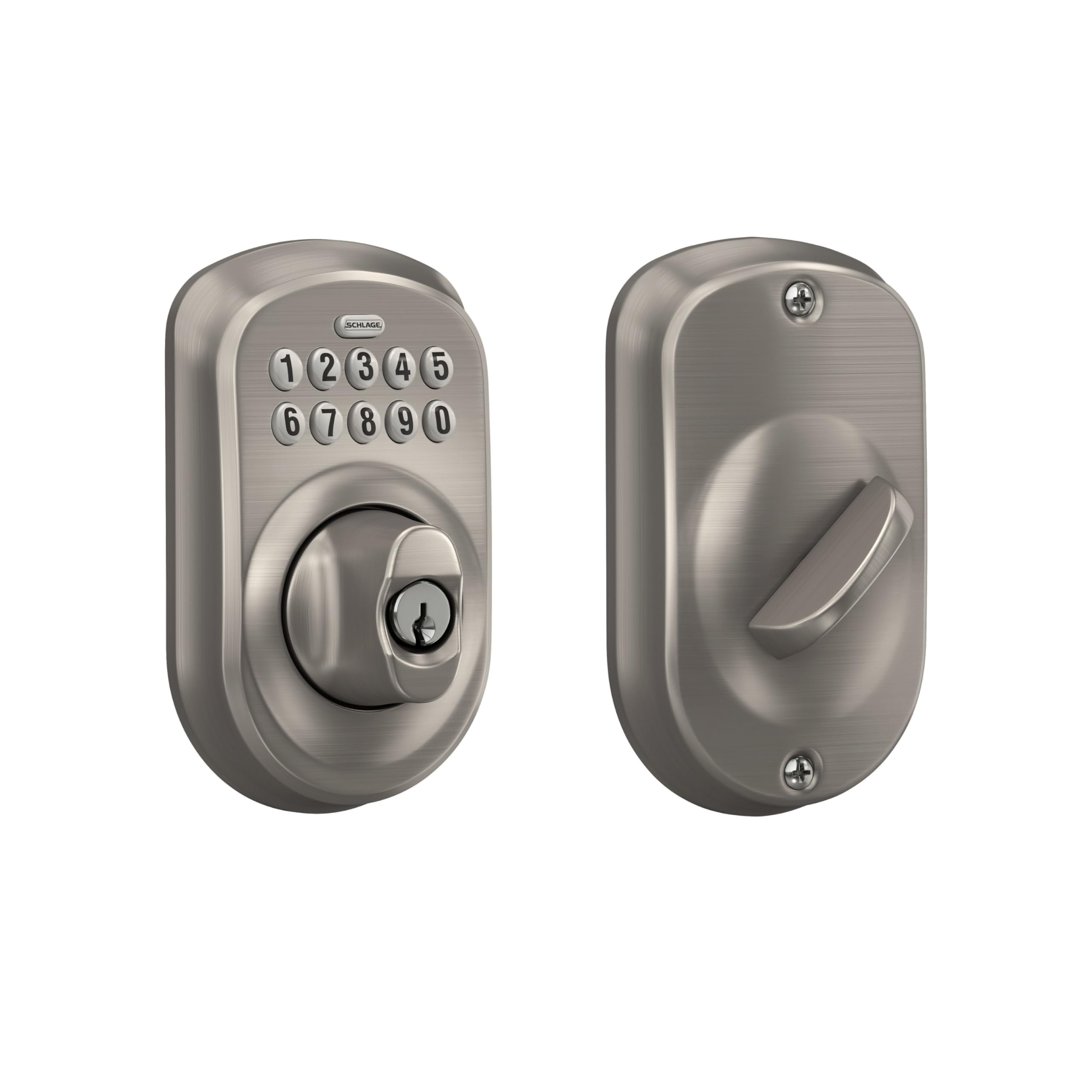 Schlage BE365 PLY 619 Plymouth Keypad Deadbolt, Electronic Keyless ...