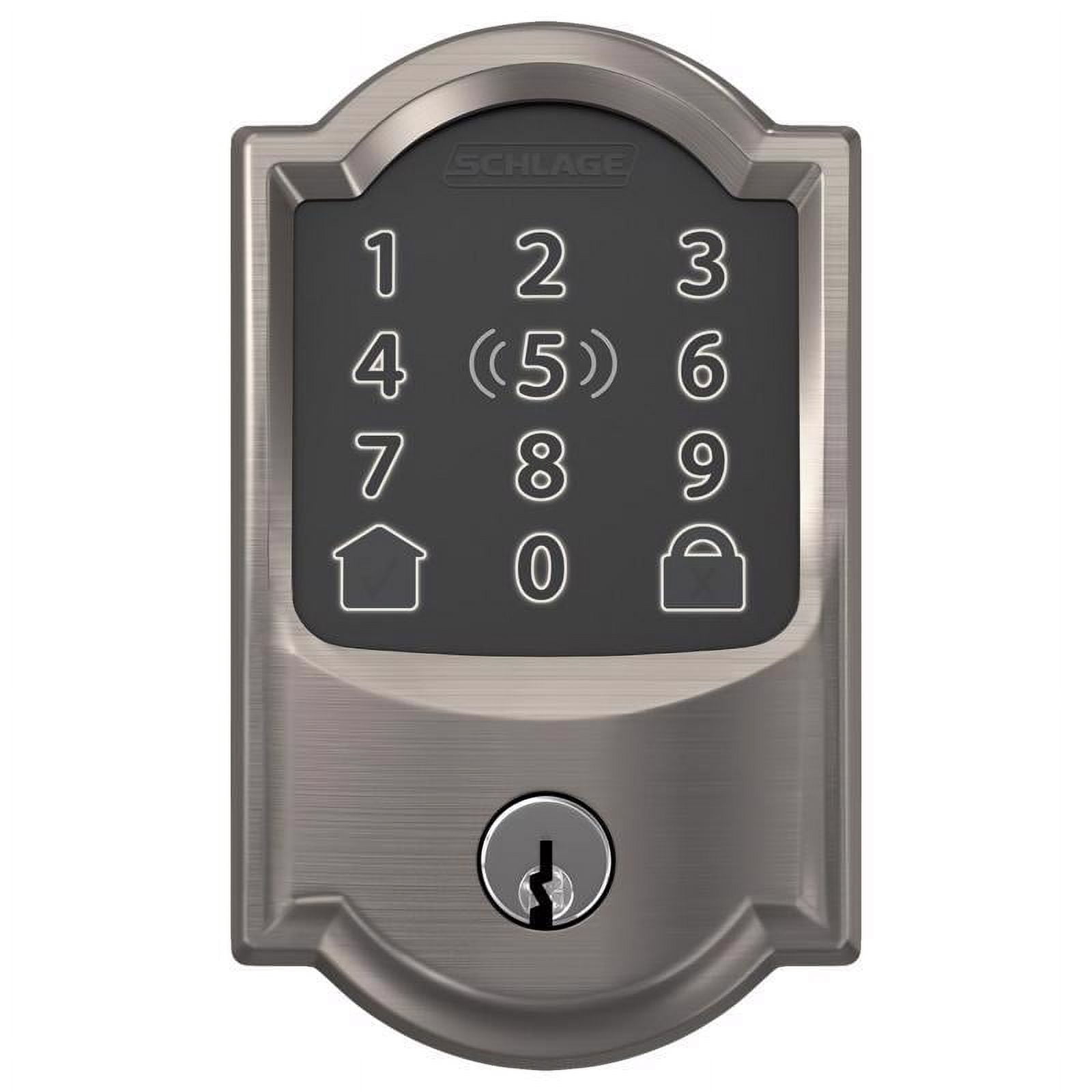 Schlage Encode Plus WiFi Deadbolt, Camelot Trim, Satin Nickel, Keyless ...
