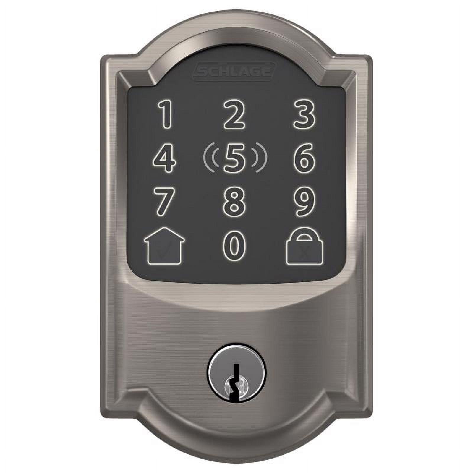Schlage BE499WBVCAM619 Encode Plus Smart WiFi Deadbolt Lock, Camelot ...