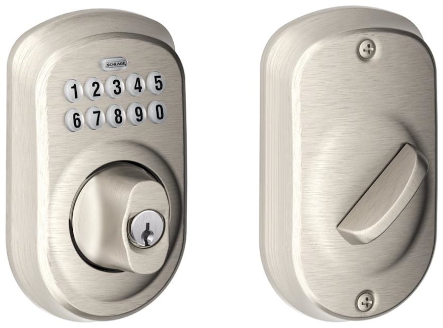 Schlage Be365-Ply Plymouth Electronic Keypad Single Cylinder Deadbolt ...