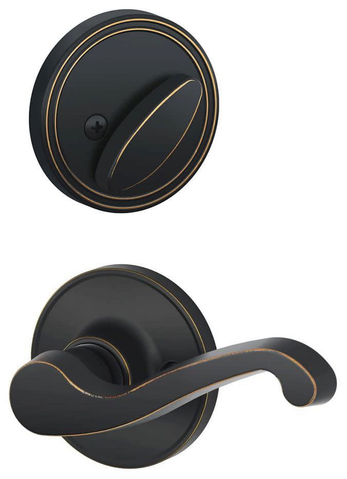 Schlage Dexter 1-3/8-in to 1-3/4-in Aged Bronze Single Cylinder Lever ...