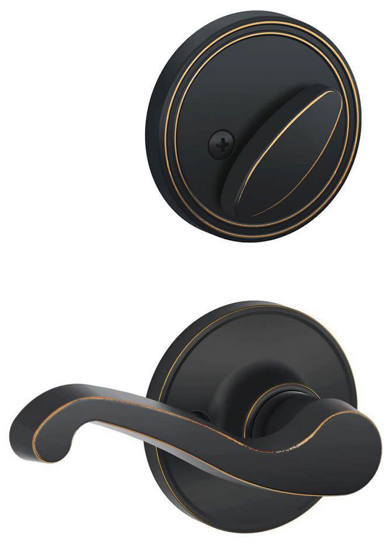 Schlage Dexter 1-3/8-in to 1-3/4-in Aged Bronze Single Cylinder Lever ...