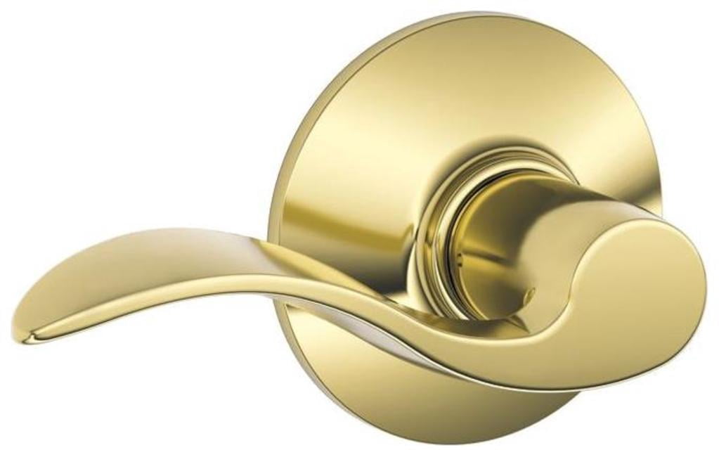 Schlage F10ACC505 Accent Passage Door Lever Set - Brass - Walmart.com