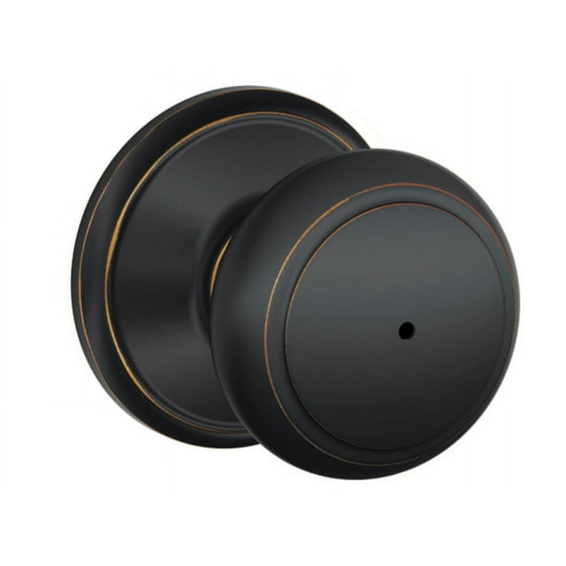 Schlage F40 and 716 16-080 10-027 Andover Bed and Bath Knob, Aged ...