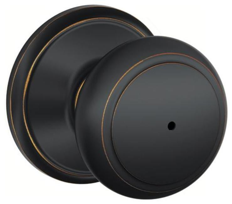 Schlage F40 and 716 16-080 10-027 Andover Bed and Bath Knob, Aged ...