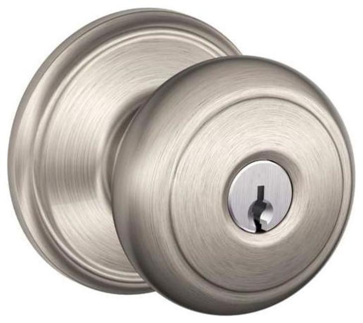 Schlage F51-And Andover Keyed Entry Door Knob Set - Nickel - Walmart.com