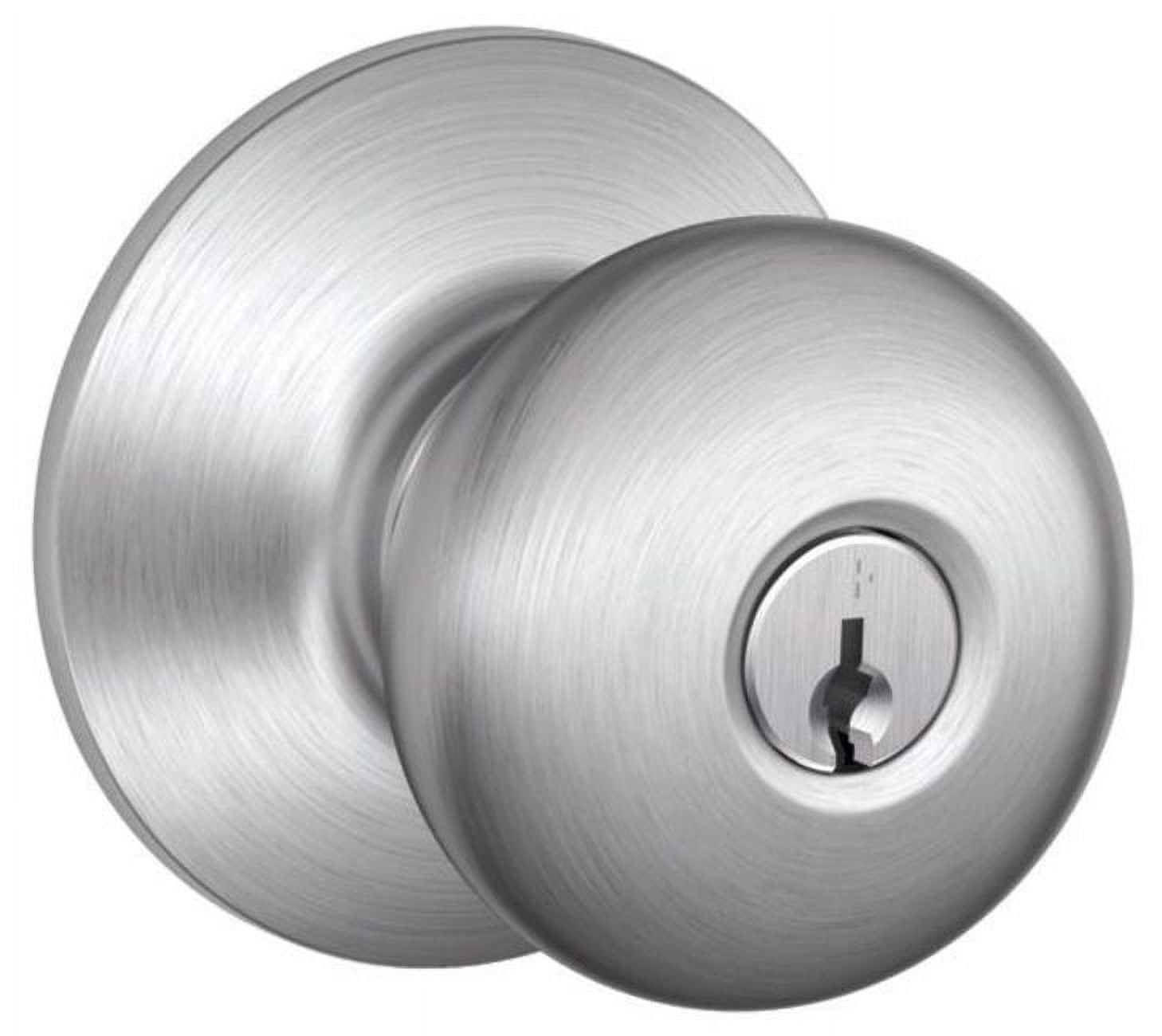 Schlage Plymouth Satin Chrome Entry Knobs Key: K4 1-3/4 in. - Walmart.com