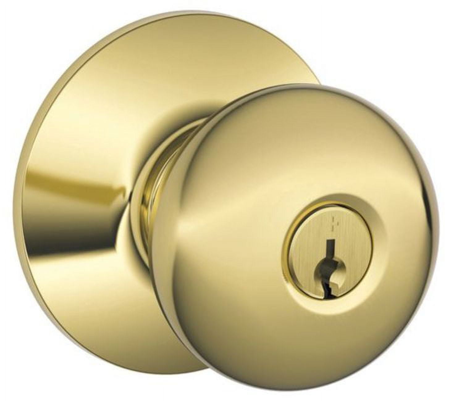 Schlage F51APLY505 Lifetime Polished Brass Plymouth Keyed Entry F51A ...