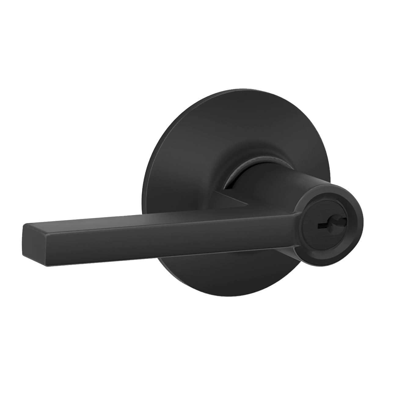 Schlage F51AVLAT622 Matte Black Latitude Lever Keyed Entry Lock ...
