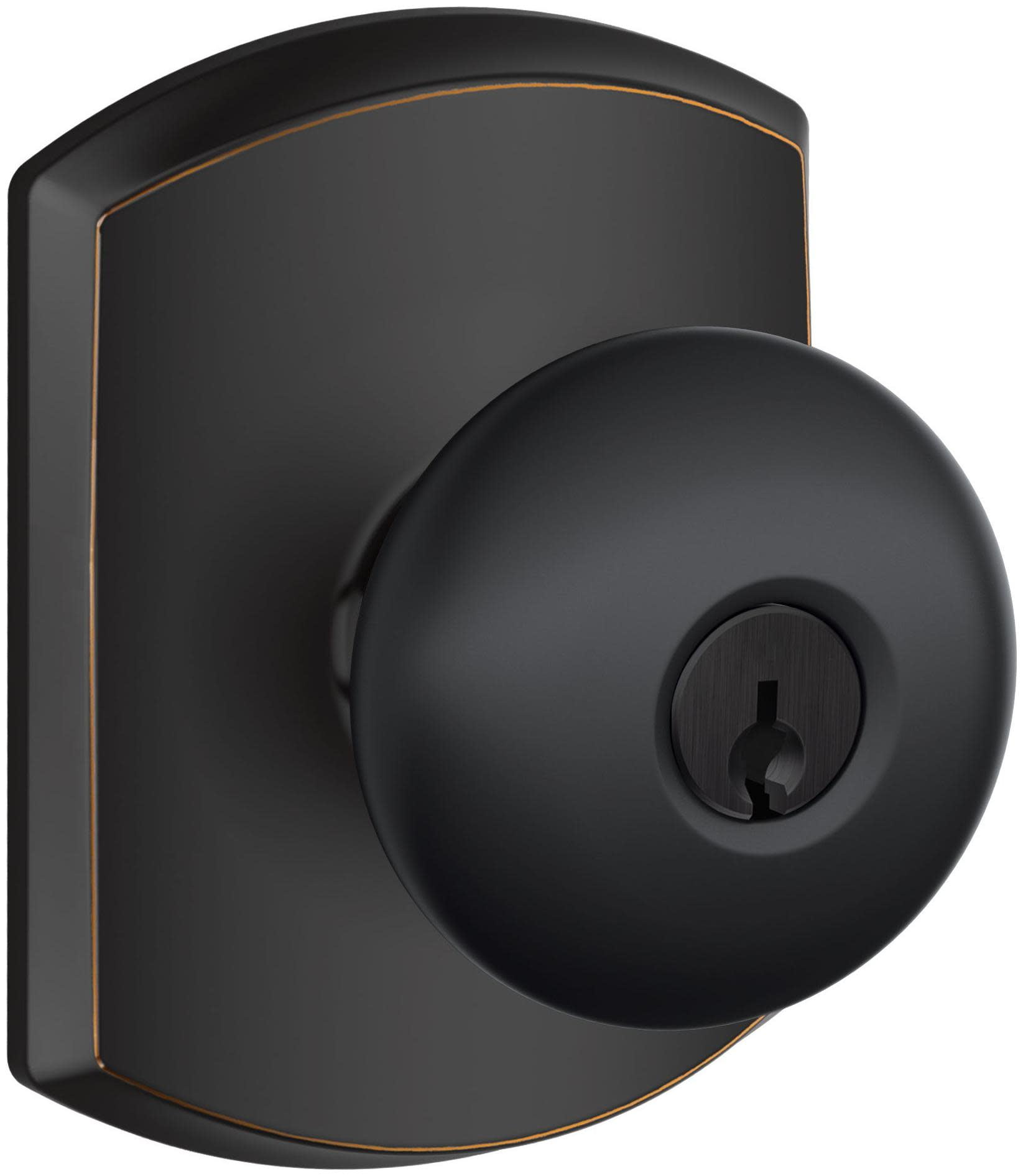 Schlage F51a-Ply-Grw Plymouth Keyed Entry Single Cylinder Door Knob Set ...