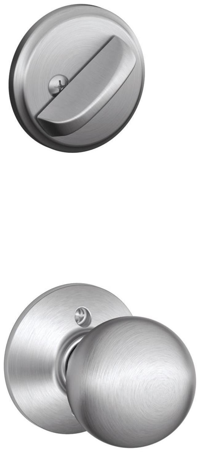 Schlage F59 ORB 626 Orbit Interior Knob with Deadbolt, Brushed Chrome (Interior Half Only ...