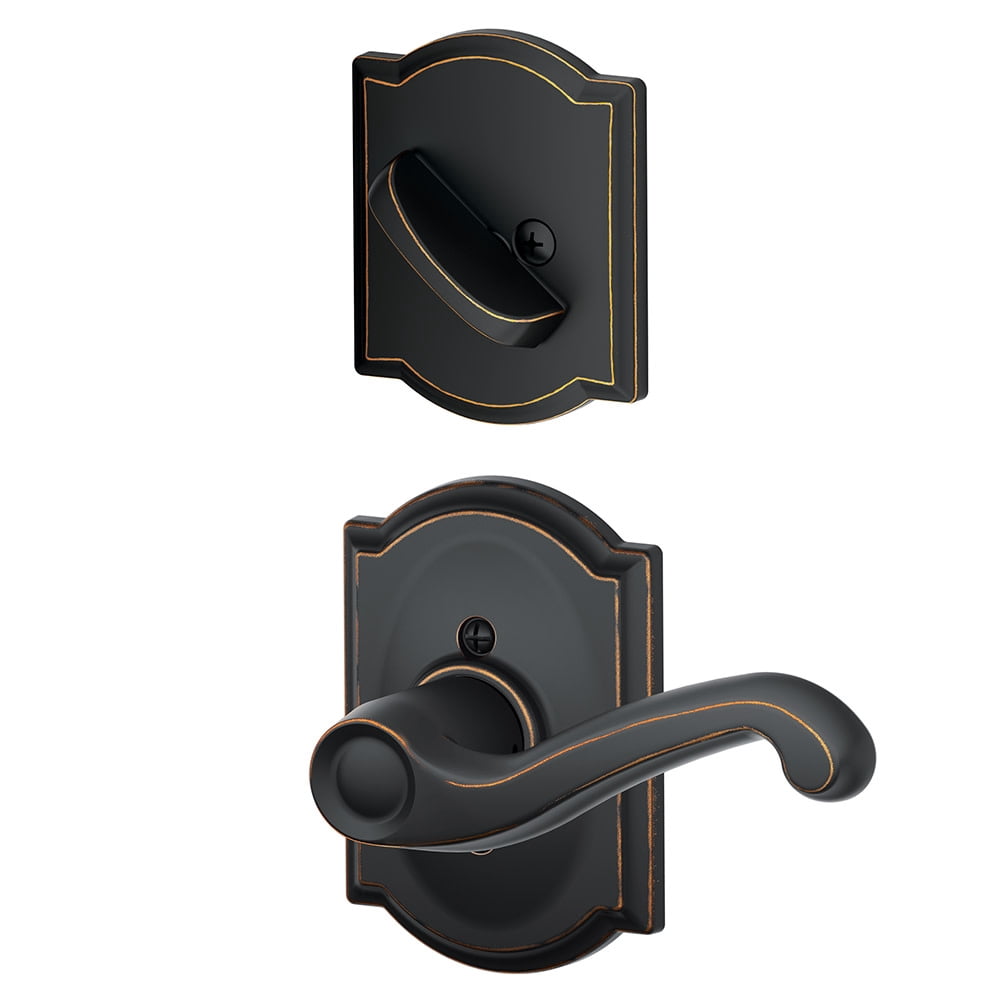 Schlage F59FLA716CAMLH Aged Bronze Flair Left Handed Interior Pack ...