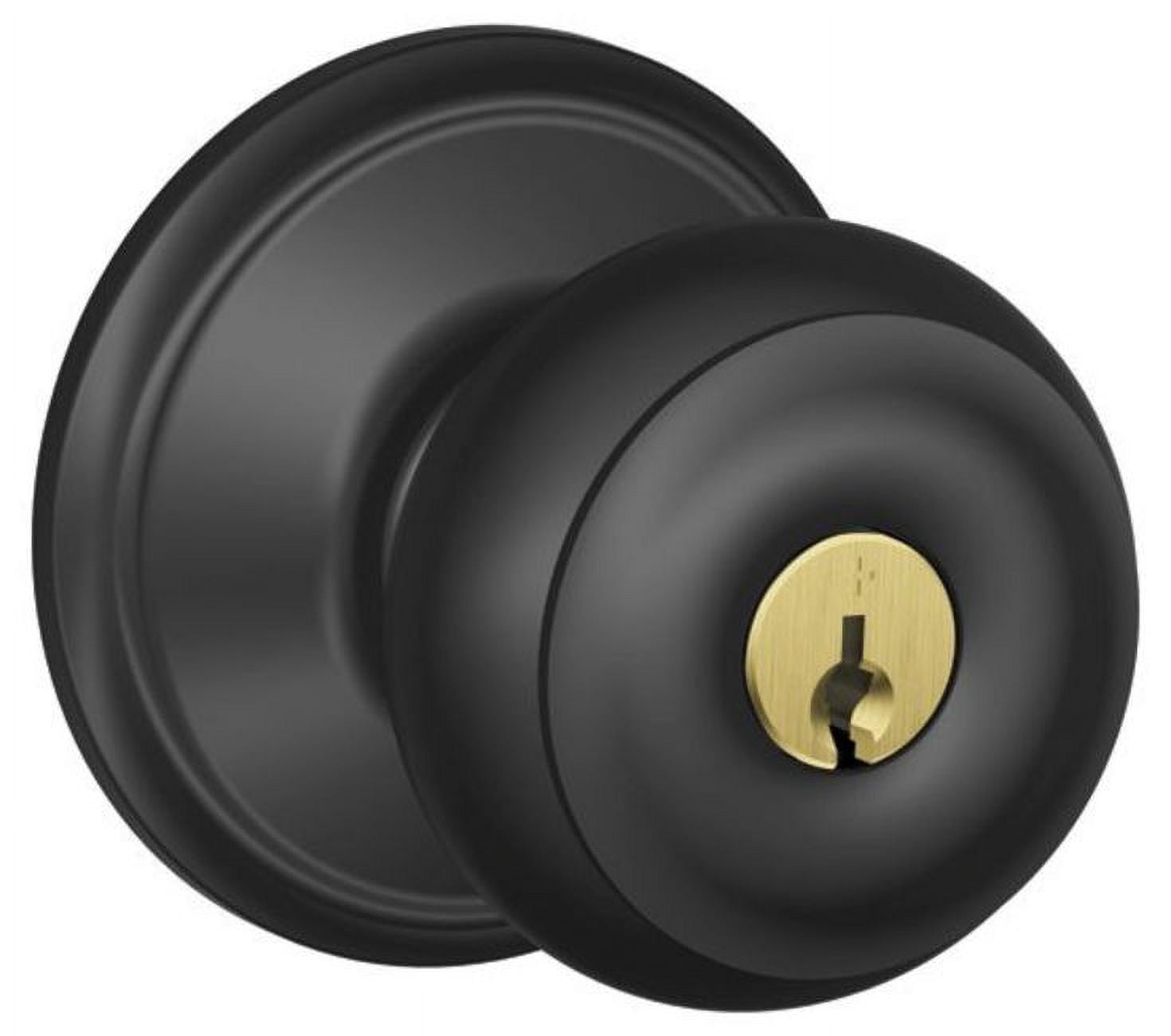 Schlage F80-Geo Georgian Storeroom Door Knob Set - Black - Walmart.com