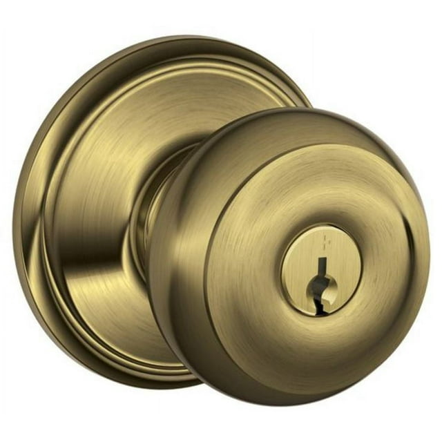 Schlage F80-Geo Georgian Storeroom Door Knob Set - Brass - Walmart.com