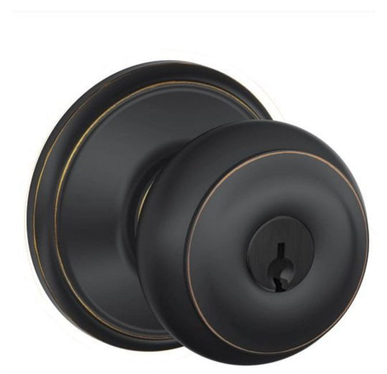 Schlage F80-Geo Georgian Storeroom Door Knob Set - Bronze - Walmart.com