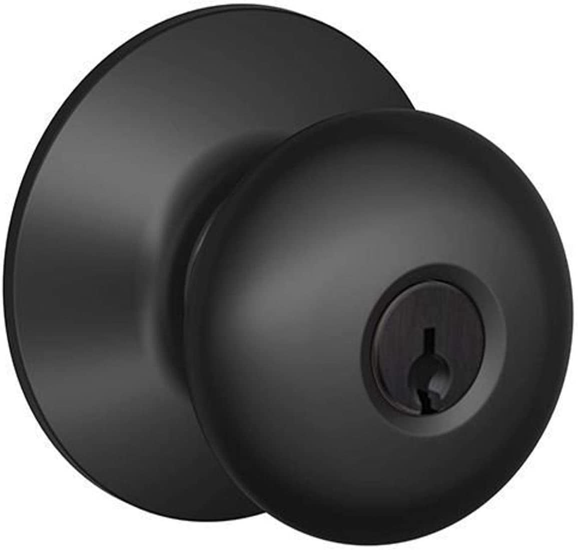 Schlage F80-PLY Storeroom Door Knob Set, Matte Black - Walmart.com