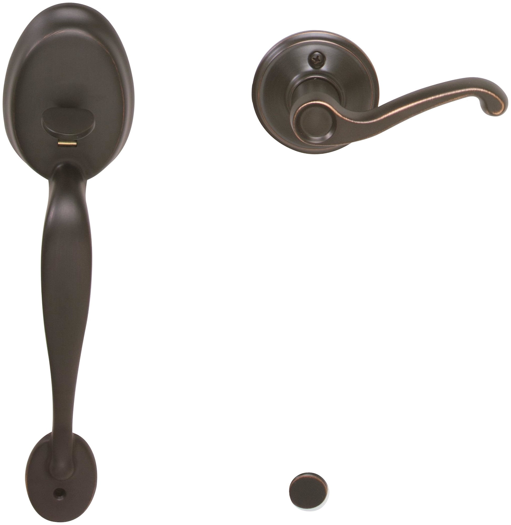 Schlage FE285PLY716FLALH Aged Bronze Plymouth Lower Handleset for ...