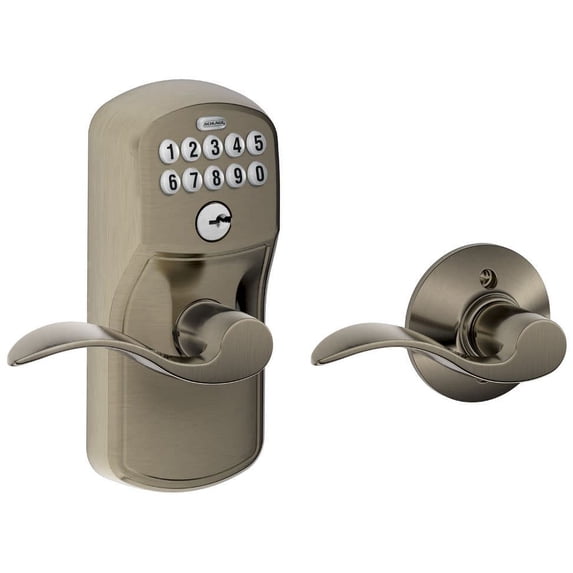 Schlage FE575-PLY-ACC, Bronze Metal Electronic Keyless Entry Door ...