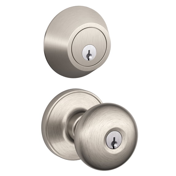Schlage JC60VSTR619 Satin Nickel Stratus Single Cylinder Deadbolt ...