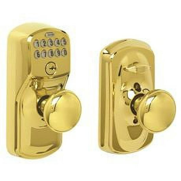 Schlage Keypad Entry Flex Lock Plymouth Adjustable Backset Brass ...