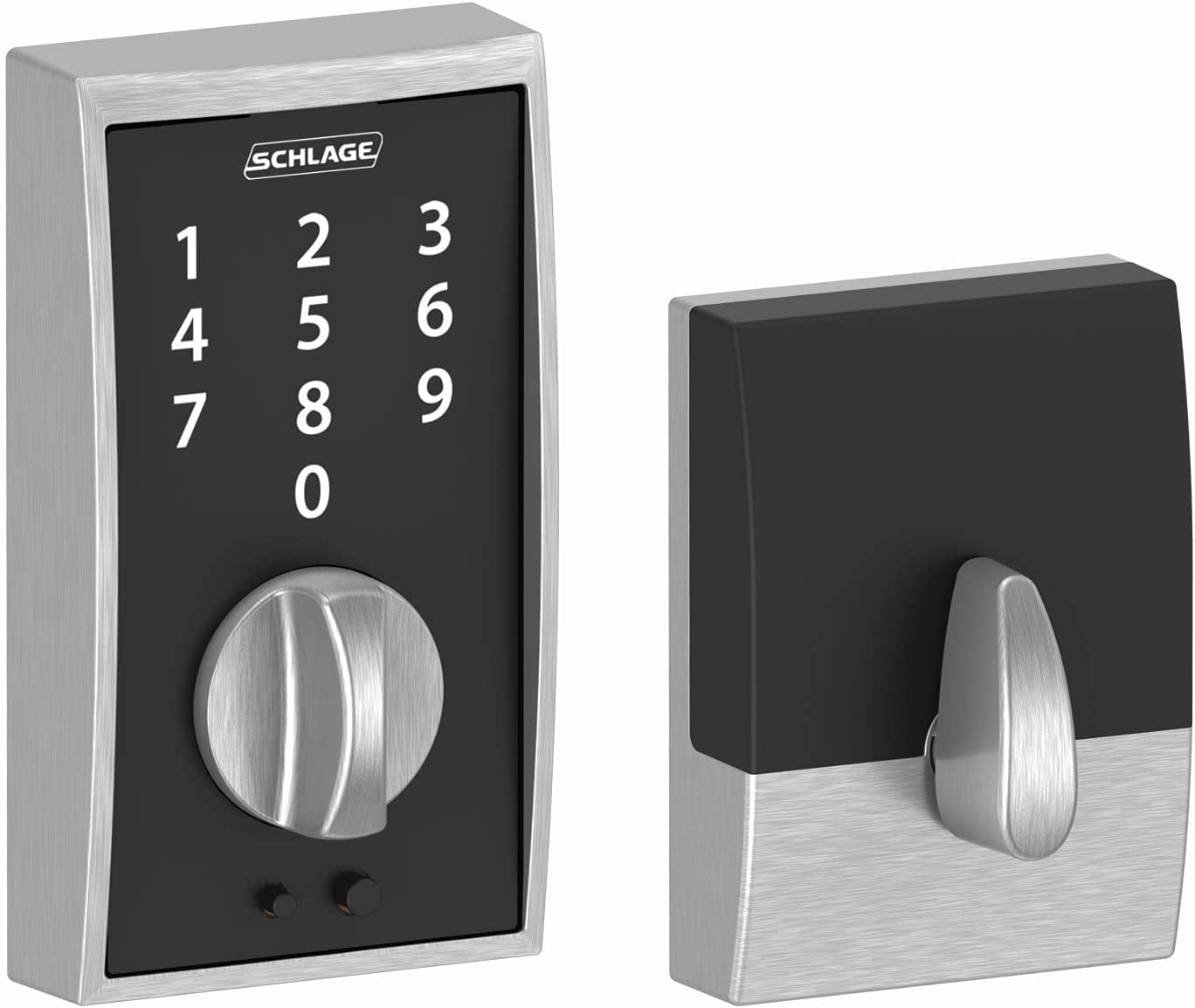 Schlage Lock Company BE375CEN626 Century Keyless Deadbolt, Satin Chrome ...