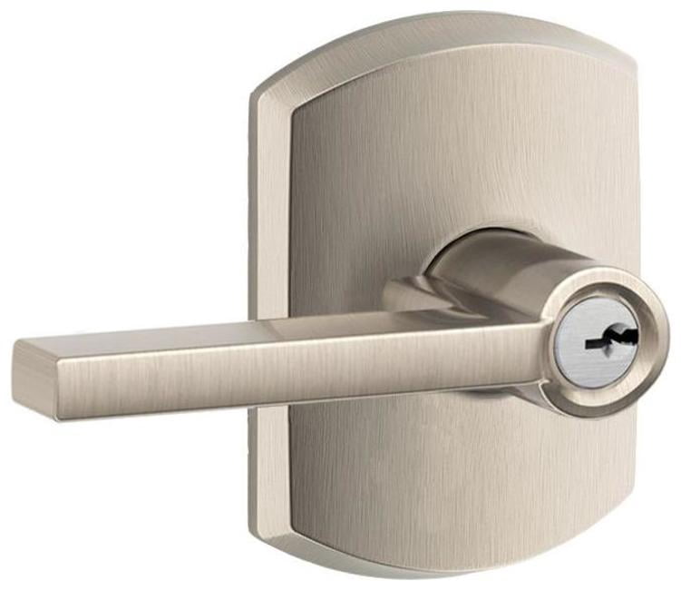Schlage Lock Company F51ALAT619GRW Greenwich Deco Rose Entry Door Lock ...