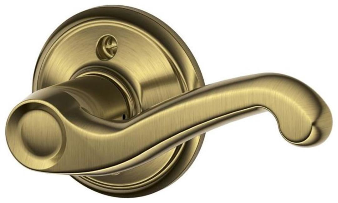 Schlage Flair Right Handed Lever Lock, Antique Brass, Interior Door ...