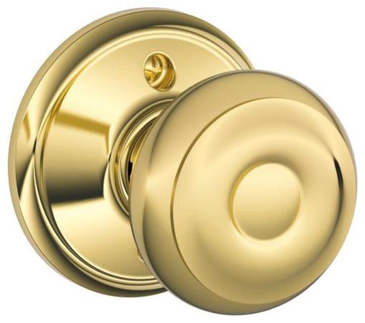Schlage Lock Company Georgian Knob Non-Turning Lock, Bright Brass (F170 ...