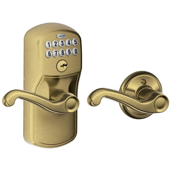 Schlage Plymouth Electronic Keypad Deadbolt Lock, Keyless Front Door ...