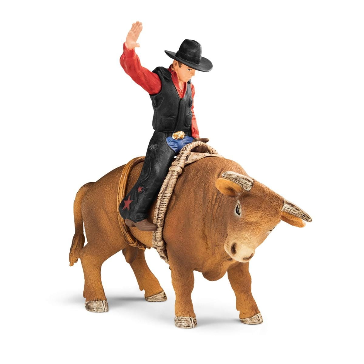 Schleich Farm World Cowboy Bull Riding 4-Piece Cowboy Toy Set for Rodeo ...