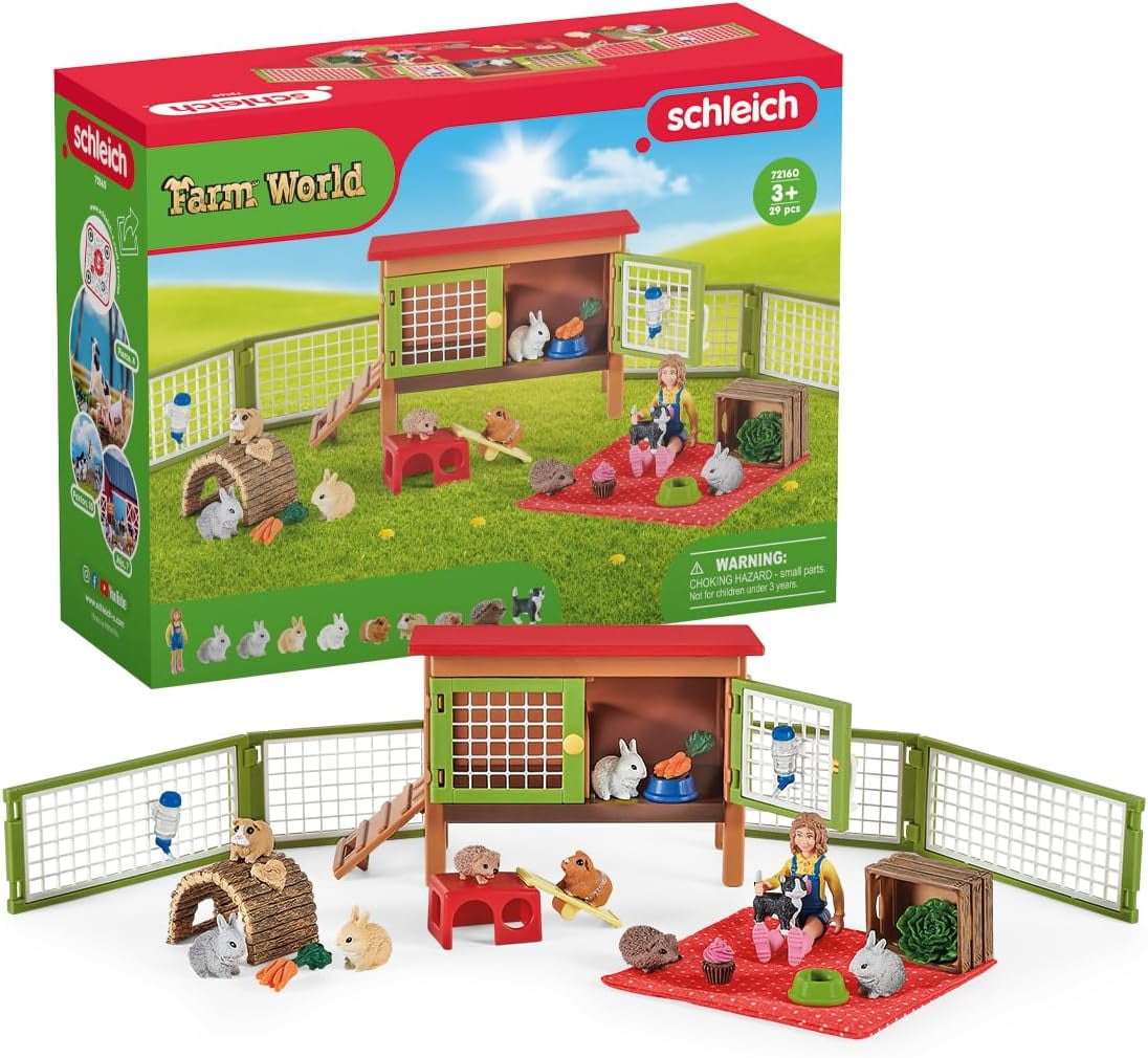 Schleich - Farm World: Farm Friends Picnic Set with Girl, Pet Shelter ...