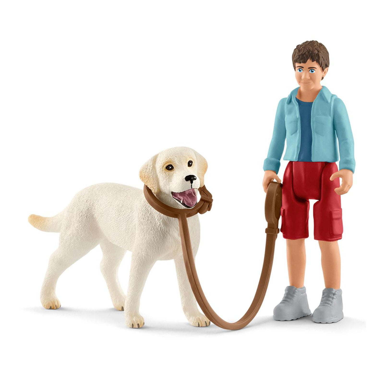 Schleich Farm World Walking with Labrador Retriever Action Figure Set ...
