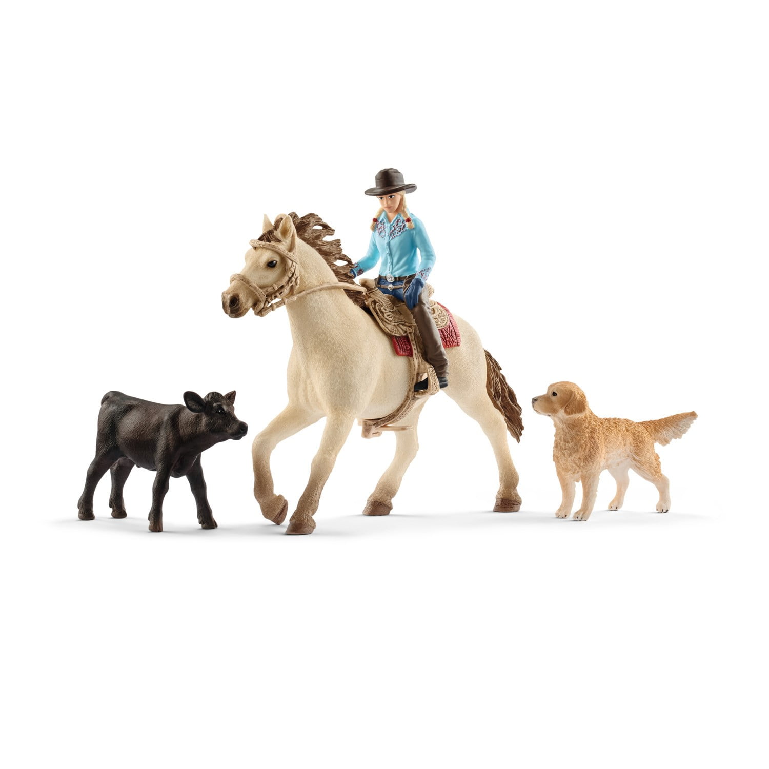 Schleich Farm World Western Riding Horse Toy Playset with Realistic 7 ...