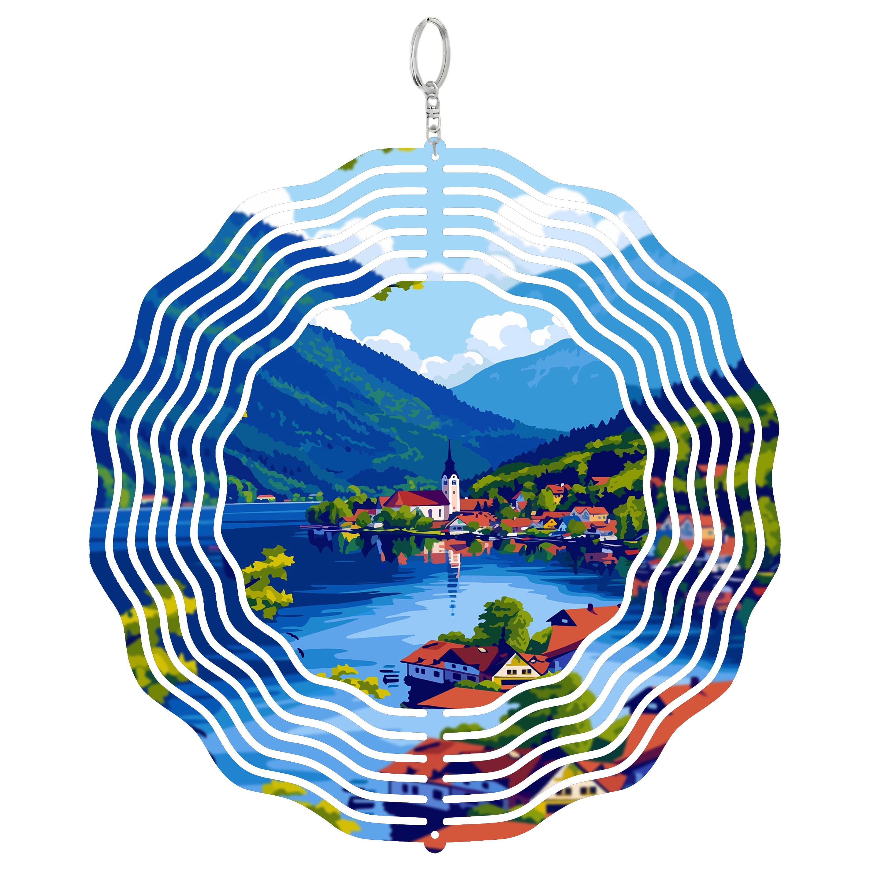 Schliersee Lake Germany Alpine 3D Wind Spinner Stainless Steel Hanging ...