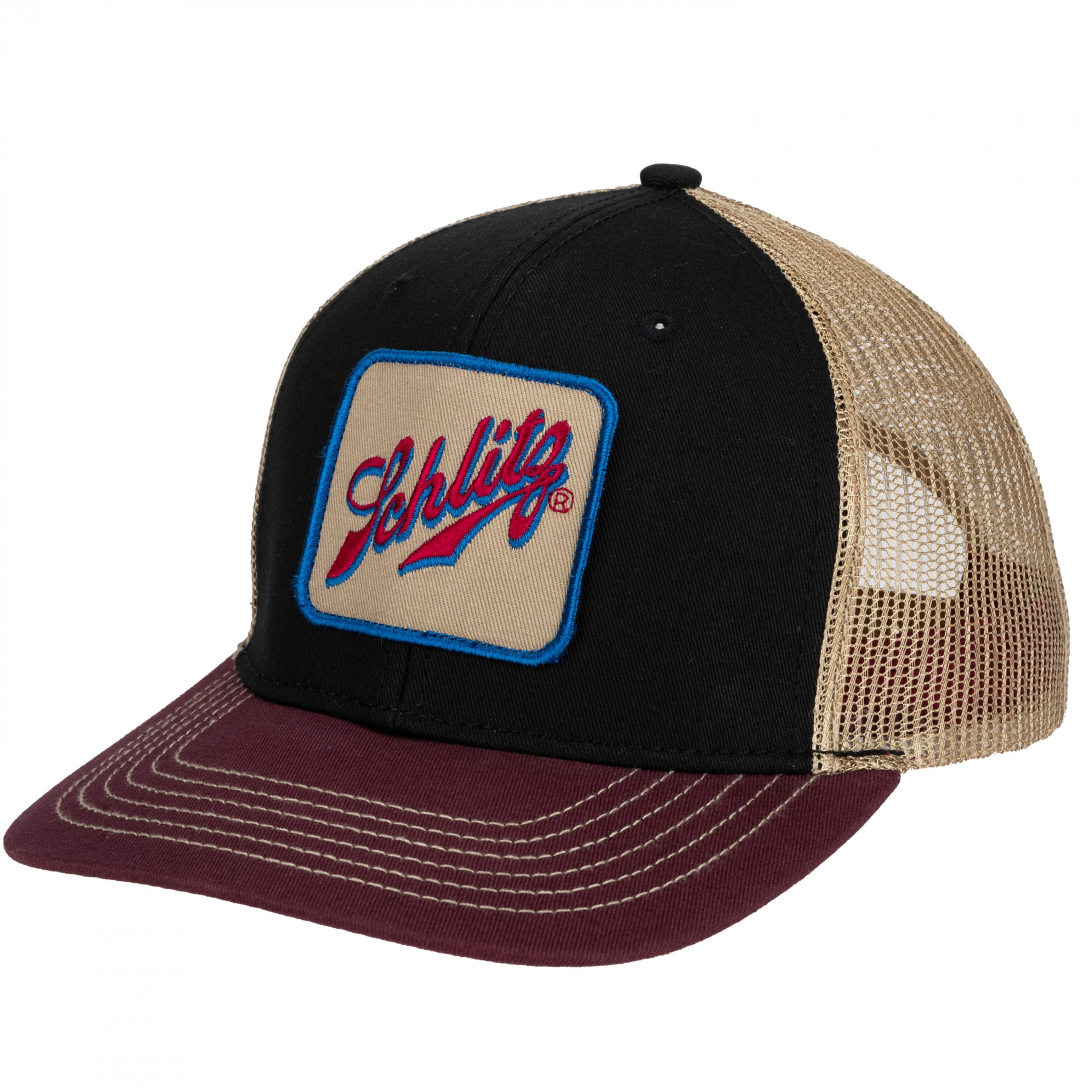 Schlitz Patch Retro Tri-Tone Cotton Twill Hat - Walmart.com