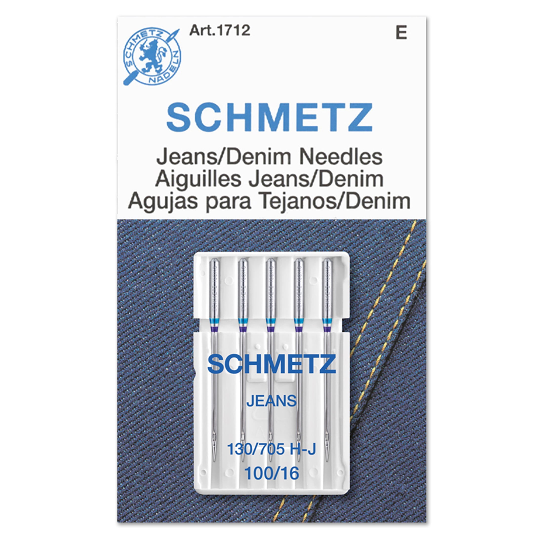 SCHMETZ Jean Denim Machine Needles Size 16/100 5 Pack for Heavyweight ...
