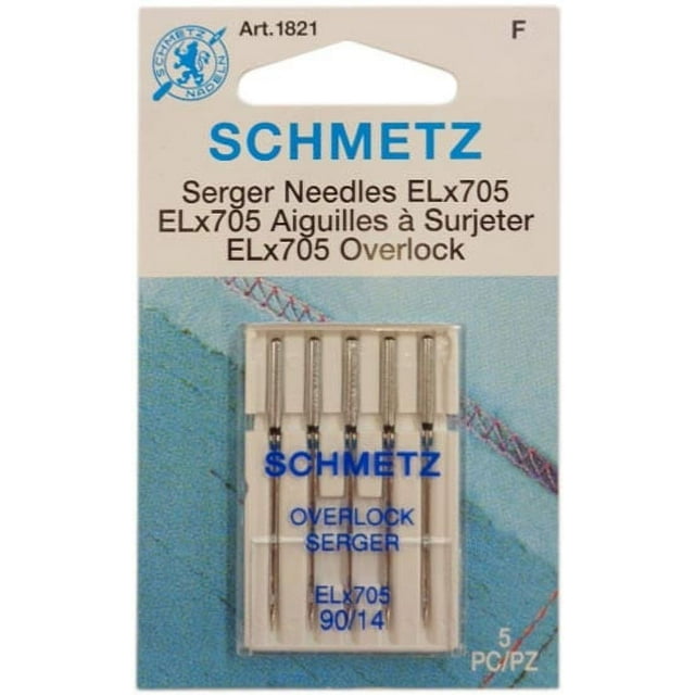 Schmetz Needle Serger Elx705 Size 90/14 (Pack Of 5) - Walmart.com