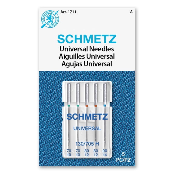 SCHMETZ Universal Sewing Machine Needles 5 Pack, Sizes 10/70 12/80 14/ ...