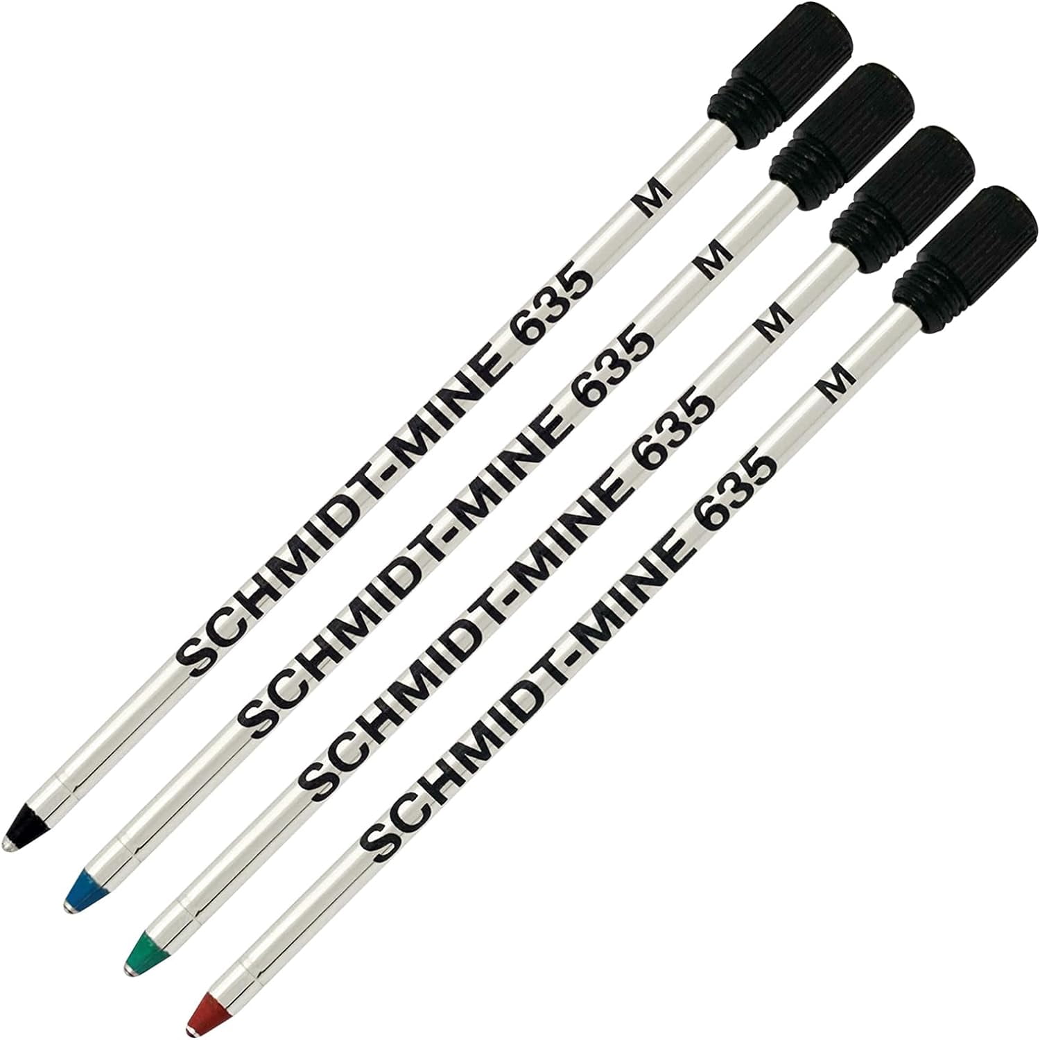 Schmidt 635 D1 Mine Ballpoint Refill - Red, Green, Blue, Black Ink ...