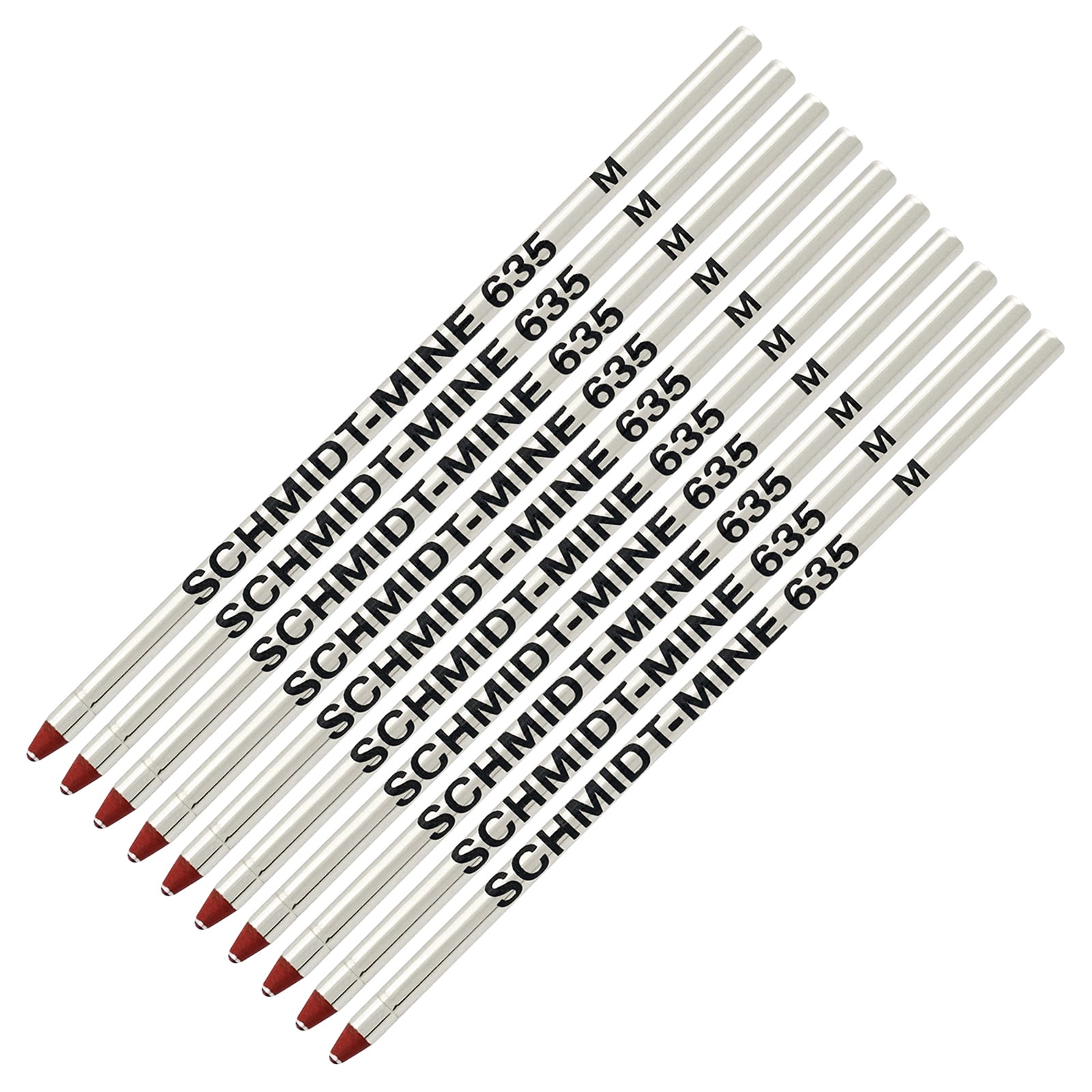 Schmidt 635 Mini D1 Ball Pen Refill - Red Ink, Medium Tip - 10 Pack ...
