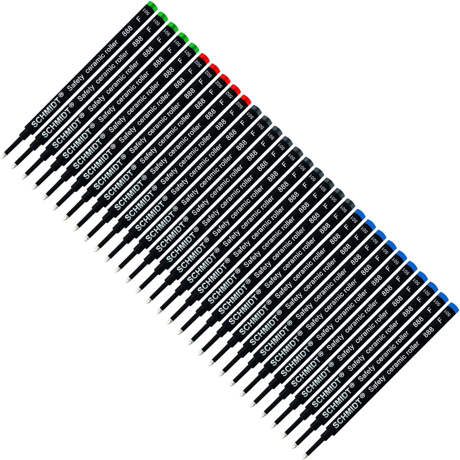 Schmidt 888 Safety Ceramic Rollerball Refill - Black, Blue, Green, Red ...