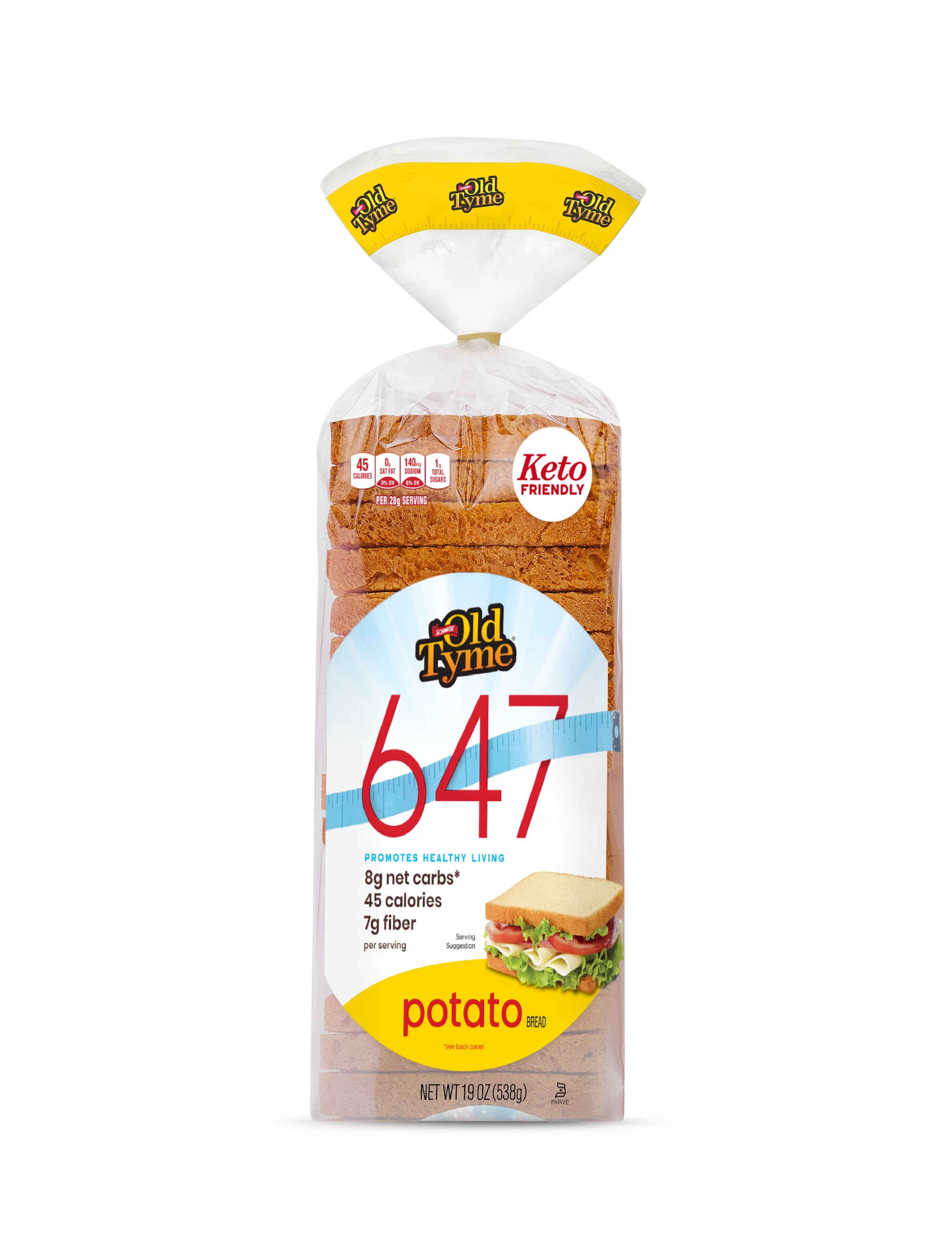 Schmidt Old Tyme 647 Potato Bread 19 oz Loaf - Low Carb Keto-Friendly ...