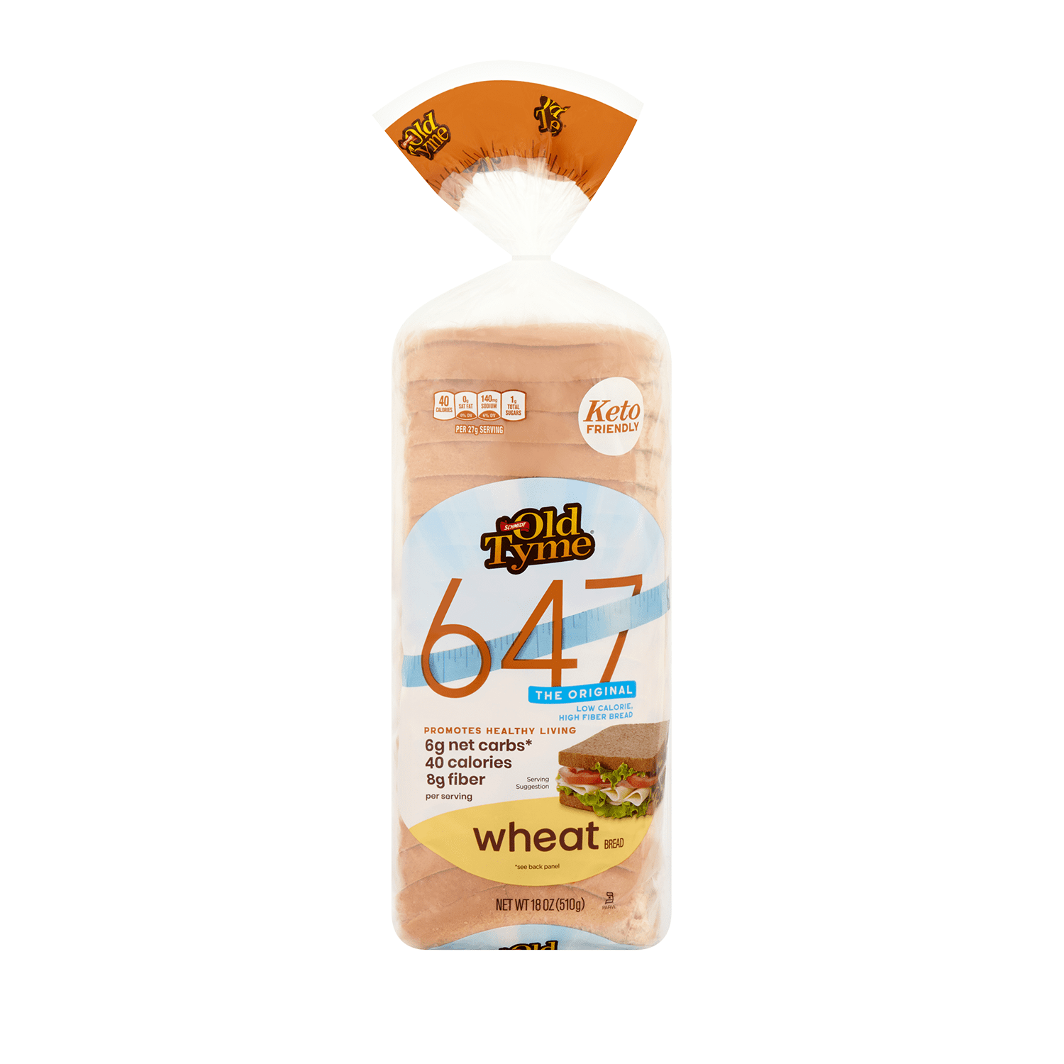 Schmidt Old Tyme 647 Wheat Bread: Keto-Friendly 40 Calorie, 18oz Loaf ...