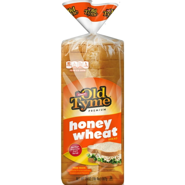 Schmidt Old Tyme Honey Enriched Wheat Bread Loaf, 20 oz, 20 Count ...