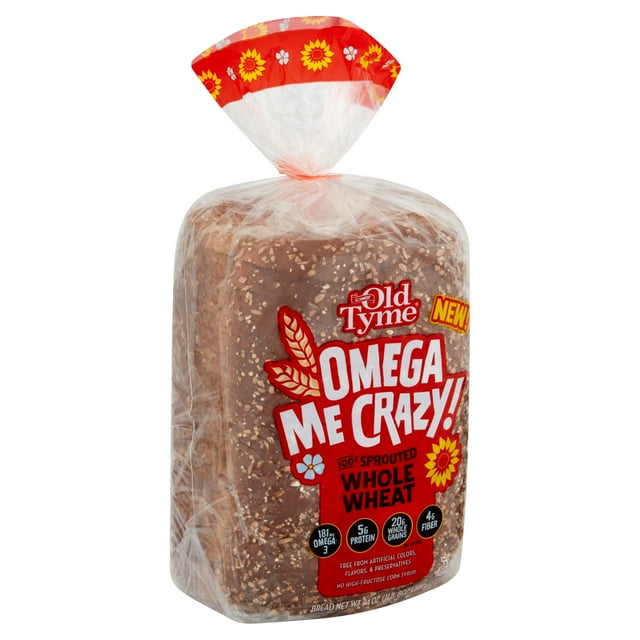 Schmidt Old Tyme Omega Me Crazy! 100% Sprouted Whole Wheat Bread, 24 oz ...
