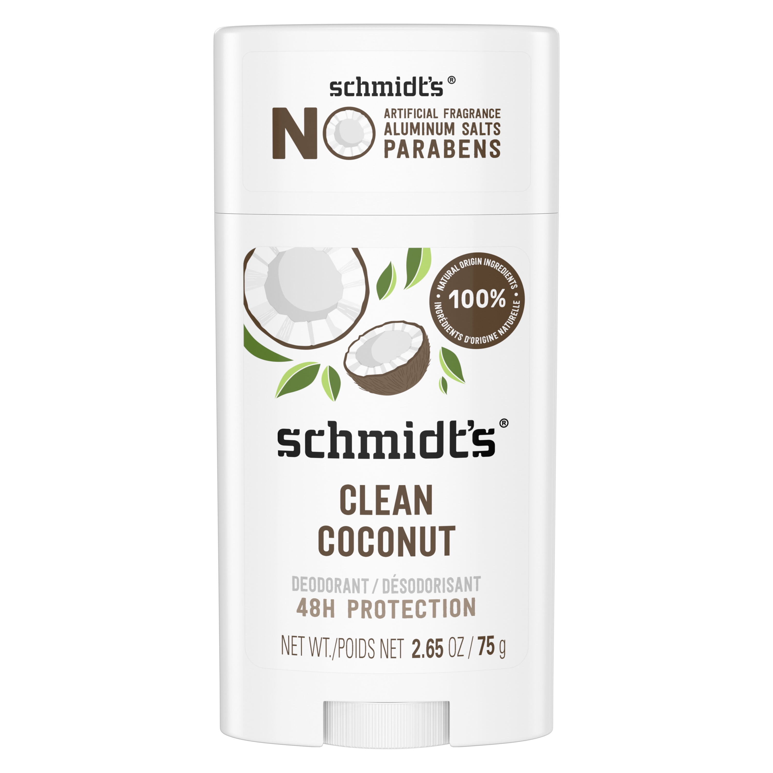 Schmidt's Fresh Stick Deodorant, Aluminum Free Natural Clean Coconut, 2 ...