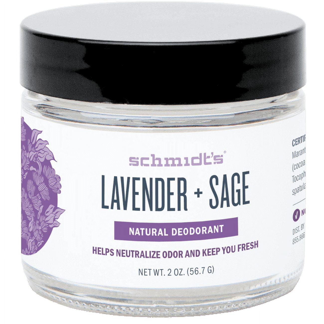 Schmidt's Deodorant Jar - Lavender + Sage - 2 Oz - Walmart.com