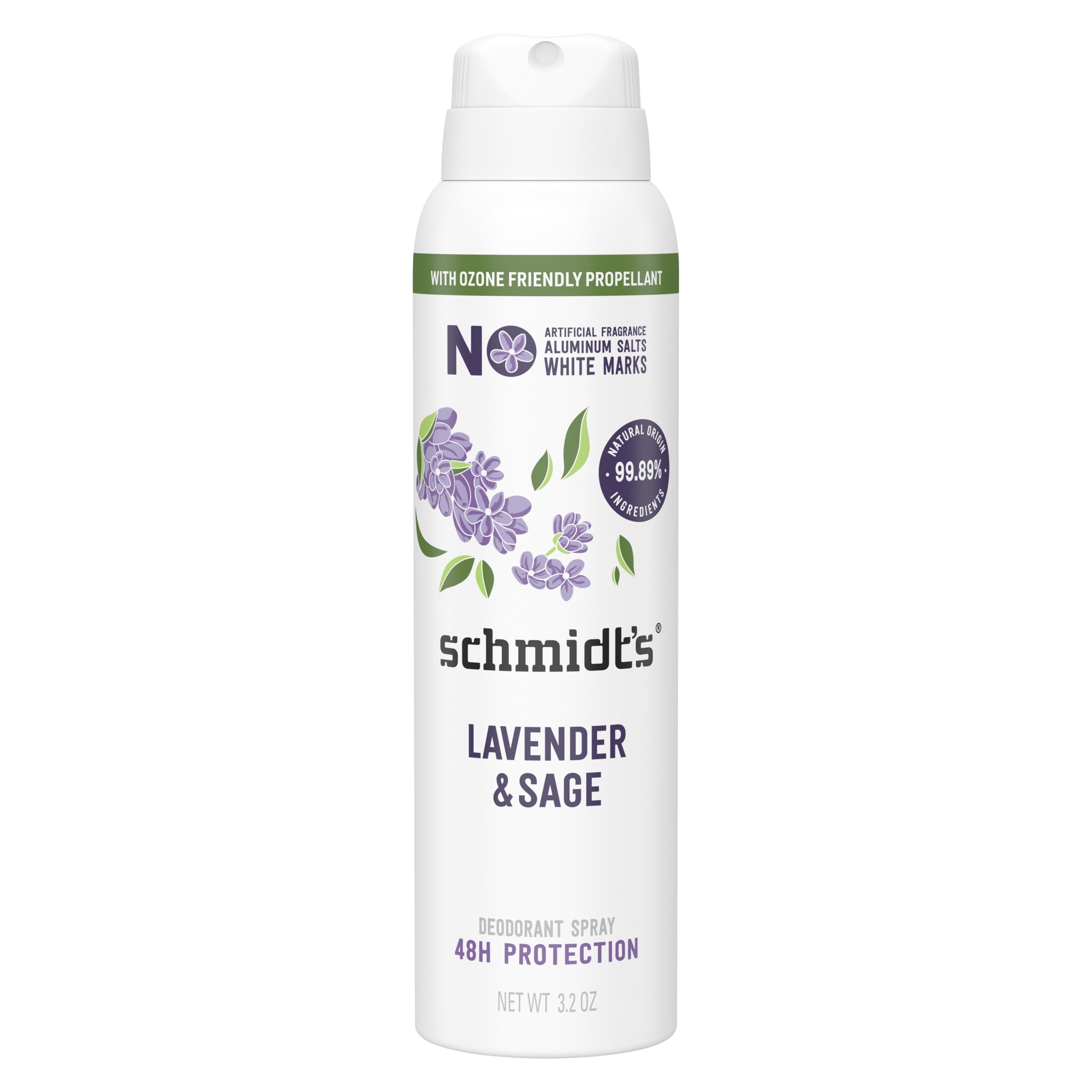 Schmidt's Natural Deodorant Spray for Women & Men, Lavender & Sage No ...
